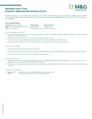 Fillable Online Namibia Unit Trust Online Registration Form for ...