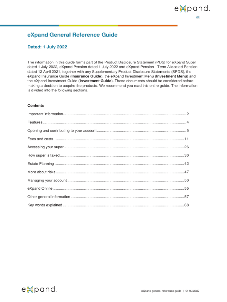 Fillable Online Expand Essential Pension Product Disclosure Statement ...