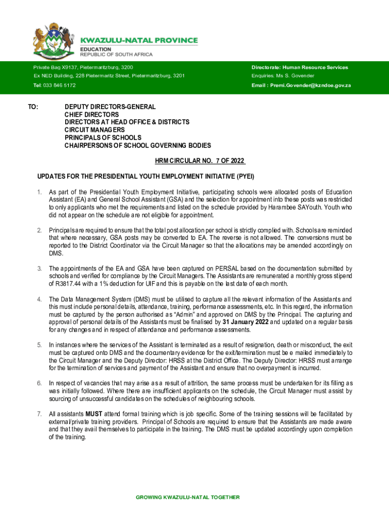 Fillable Online OTP Letterhead Template - KZN Department of Education ...