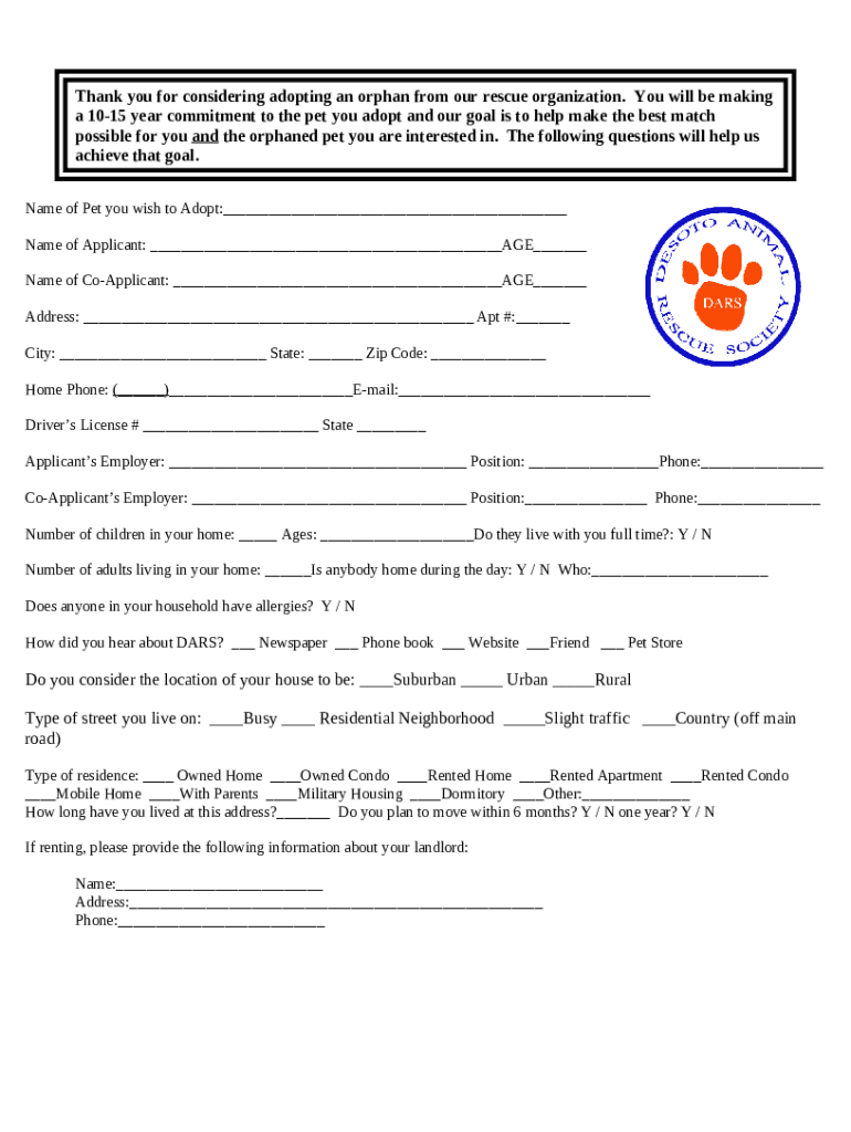 Before You Adopt: Planning a Lifelong Commitment to Your ... Doc Template | pdfFiller