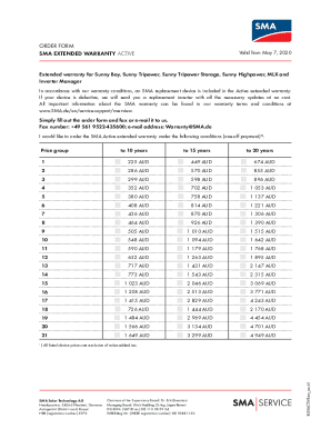 Fillable Online order form sma extended warranty active Fax Email Print ...