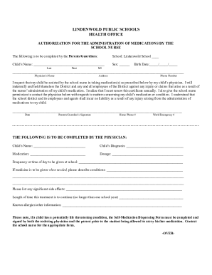 Fillable Online LPS Medication Administration Authorization Form Fax ...