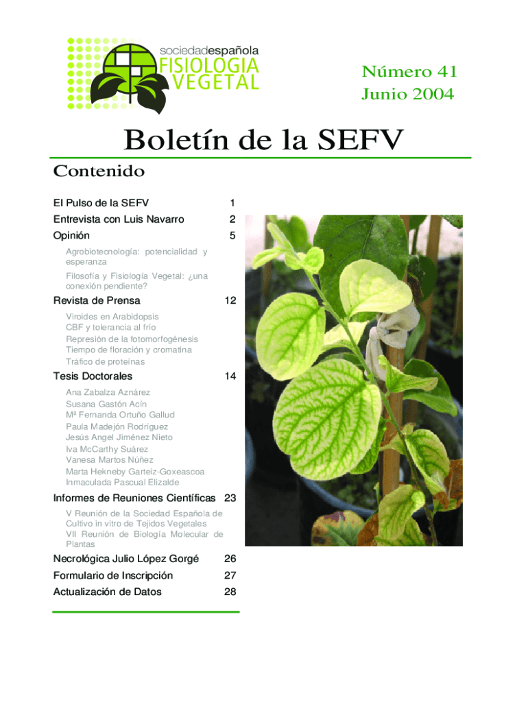 Fillable Online Boletines de la SEBP-SEFV Fax Email Print - pdfFiller