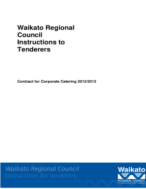 Fillable Online Waikato Regional Council Instructions to Tenderers Fax Email Print - pdfFiller