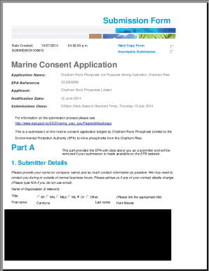 Fillable Online Submission Form Marine Consent Application Part A - EPA ...