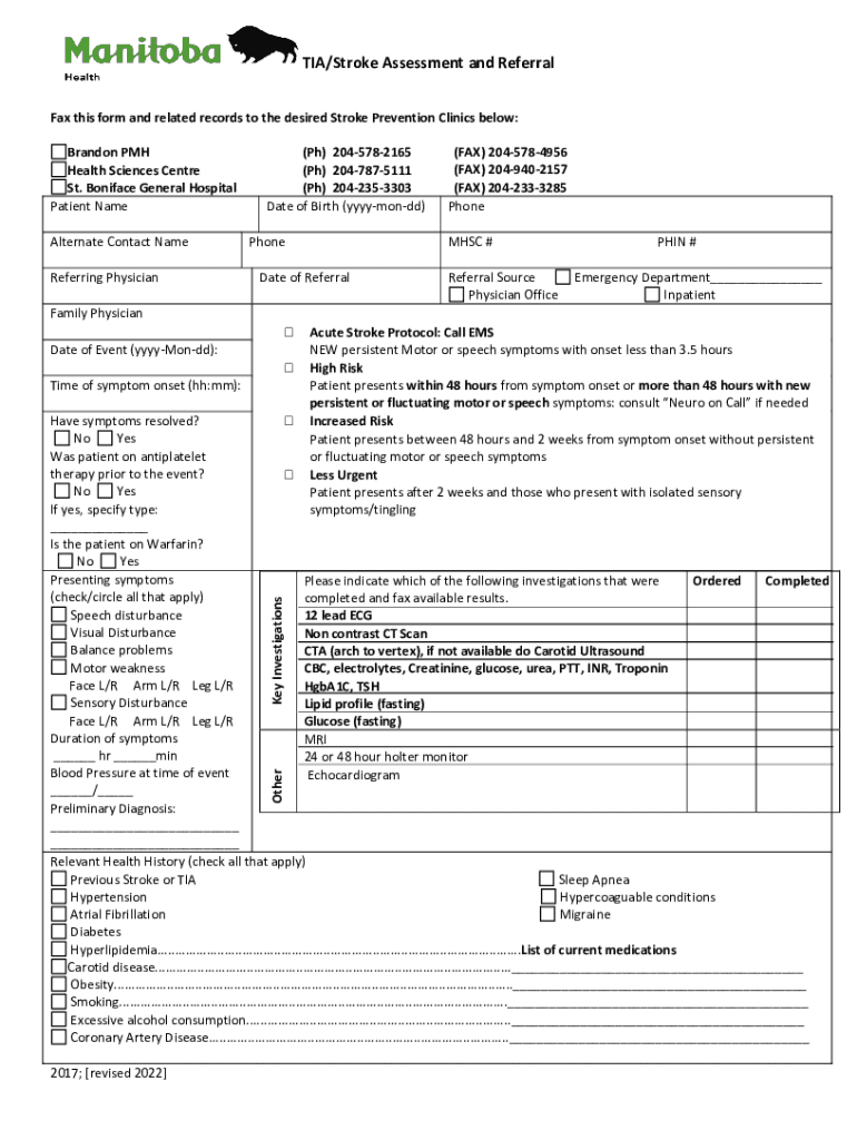 Doctor Records For A Tia Stroke - Fill Online, Printable, Fillable ...
