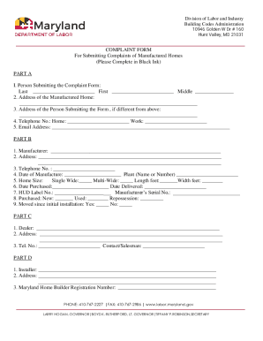 Fillable Online Maryland Department of Labor, Maryland Occupational ...