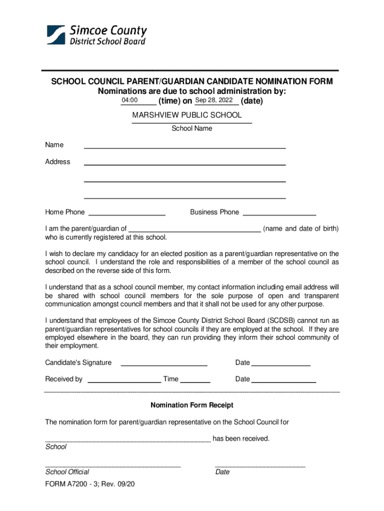 Fillable Online School Councils - Simcoe County District School Board ...