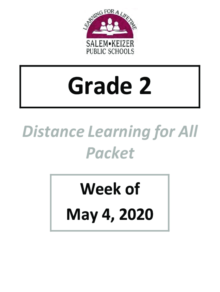 Fillable Online salkeiz k12 or Grades K-2: Distance Learning for All : Standards - Oregon.gov ...