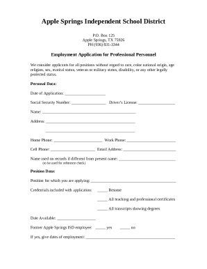 Apple Springs Independent School District - Amazon AWS Doc Template | pdfFiller