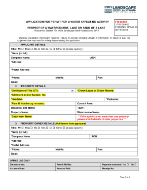 Fillable Online Applying for permits for water affecting activities ...