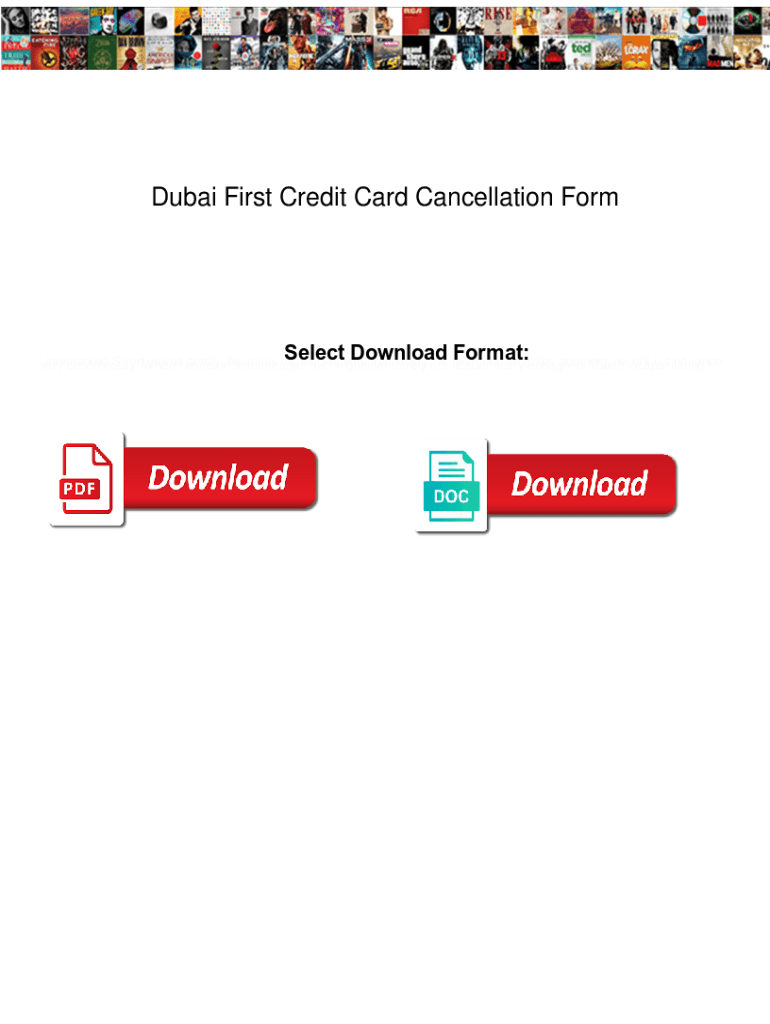 Fillable Online Dubai First Credit Card Cancellation Form Fax Email ...