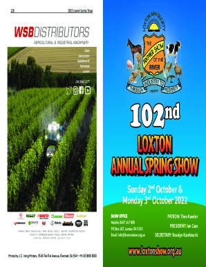 Fillable Online Loxton Show Fax Email Print - pdfFiller