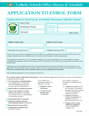 Fillable Online APPLICATION TO ENROL FORM Fax Email Print - pdfFiller