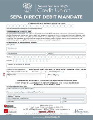 Fillable Online Direct-Debit-Mandate-Form.pdf - Bank of Ireland Fax Email Print - pdfFiller