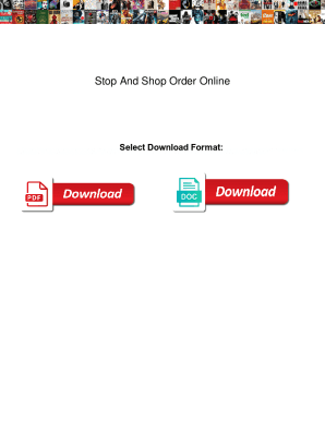 Fillable Online Stop And Shop Order Online. Stop And Shop Order Online ...