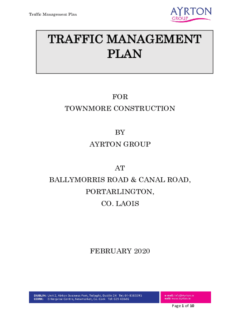 Fillable Online Traffic Plans LTD: Traffic Management Design Services Fax Email Print - pdfFiller