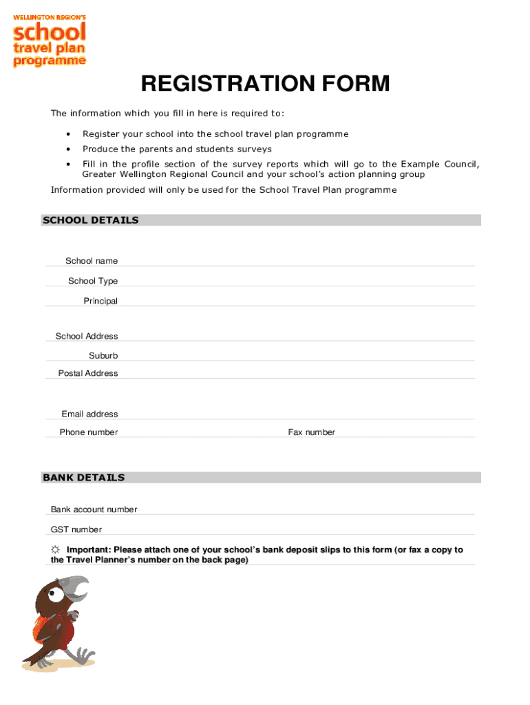 Fillable Online The School Travel Plan Template - Moray Council Fax ...