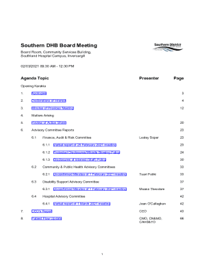 Fillable Online Southern DHB Board Fax Email Print - pdfFiller