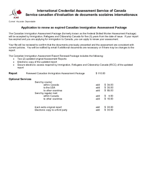 Fillable Online Application to renew an expired Canadian Immigration ...