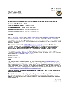 Fillable Online BJA FY 2022-2023 Byrne State Crisis Intervention ...