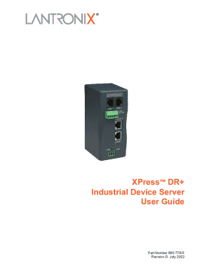 Fillable Online XPress DR+ Industrial Device Server User Guide ...
