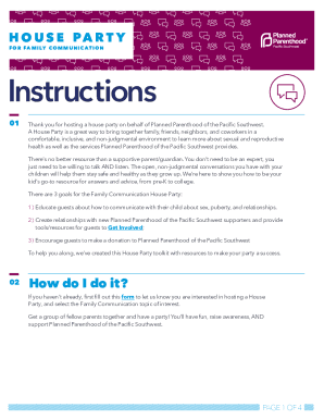 Fillable Online Guide to Planning a Planned Parenthood House Party Fax ...