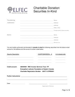 Fillable Online STOCK DONATION FORM Fax Email Print - pdfFiller