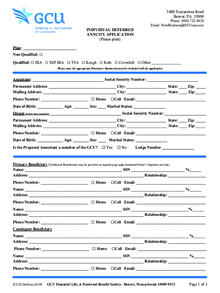 Fillable Online INDIVIDUAL DEFERRED Fax Email Print - pdfFiller