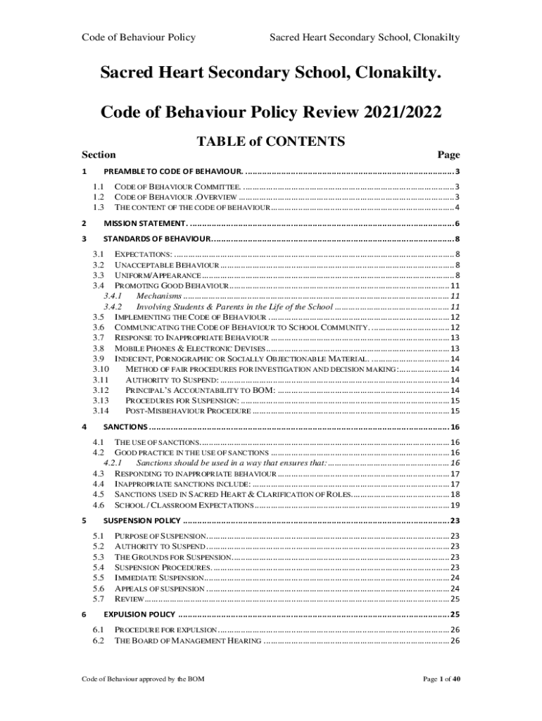 Fillable Online Sacred Heart Secondary School Anti-Bullying Policy Fax ...