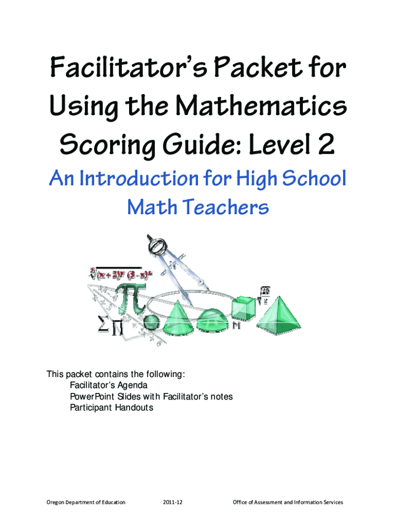 Fillable Online Facilitator's Packet for Using the Mathematics Scoring Guide Fax Email Print ...