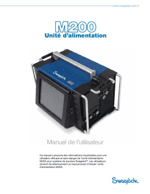 Fillable Online Swagelok M200 Unit dalimentation (MS-13-212;revE;fr-FR ...