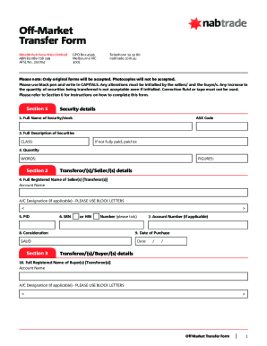 Fillable Online Transfer form for non-market transactions Fax Email ...