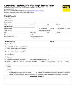 Fillable Online Commercial Heating/Cooling Design Request Form 2022 Fax ...
