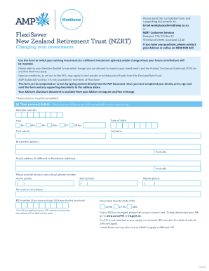 Fillable Online New Zealand Retirement Trust Withdrawing Funds - AMP ...
