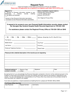 Fillable Online gbgh on Freedom of Information Request Form (page 1 of ...