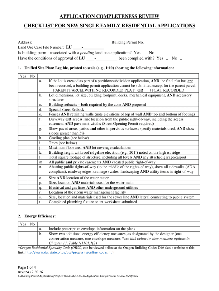Fillable Online APPLICATION COMPLETENESS REVIEW CHECKLIST FOR ... Fax ...