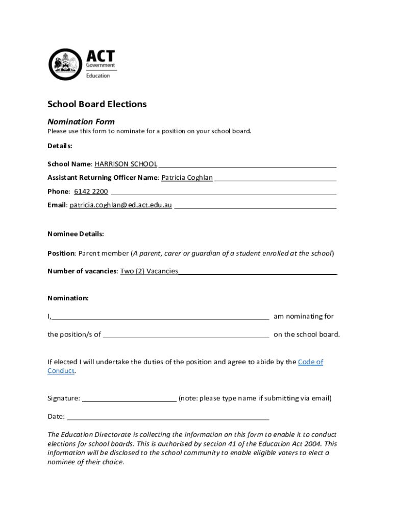 Fillable Online Returning Officer Letter of Appointment (template) Fax ...