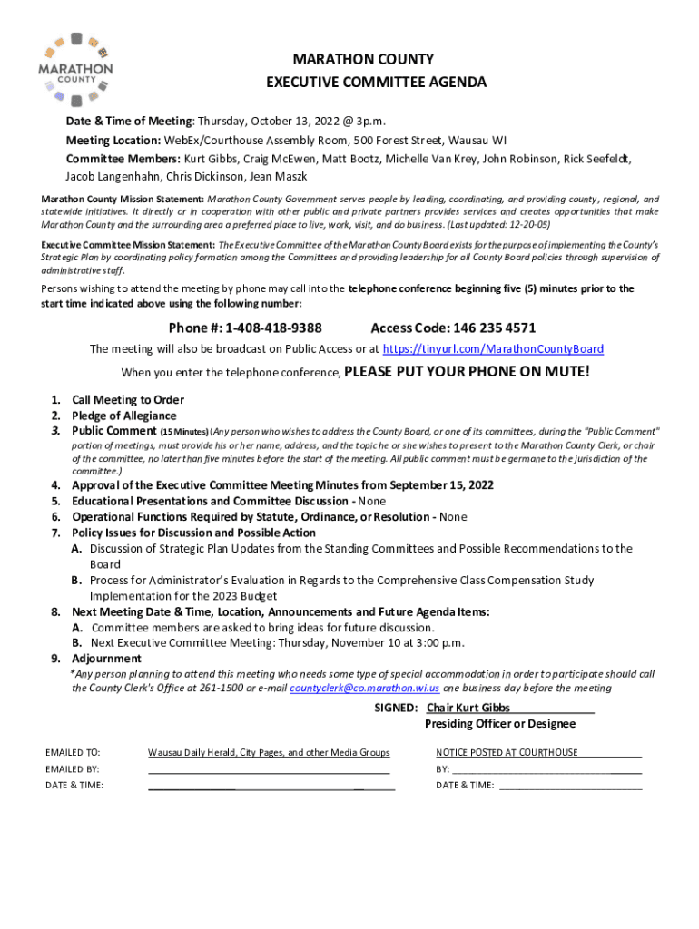 Fillable Online Committee Members: Kurt Gibbs, Craig McEwen, Matt Bootz ...