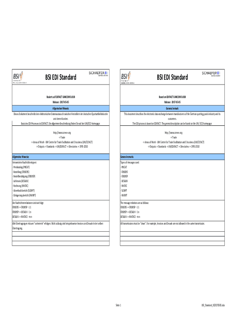 Fillable Online Based on EDIFACT EANCOM D.01B Release : General remark Fax Email Print - pdfFiller