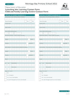 Fillable Online montagubayprimary education tas edu Launching into ...