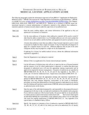 Fillable Online MEDICAL LICENSE APPLICATION GUIDE - TN.gov Fax Email ...