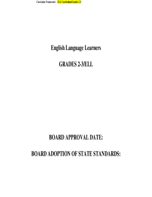 Fillable Online Grades K-12 English Language Learners (ELL) Curriculum ...