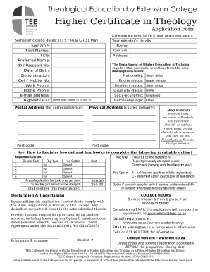 Fillable Online Theological Education by Extension College Online ...