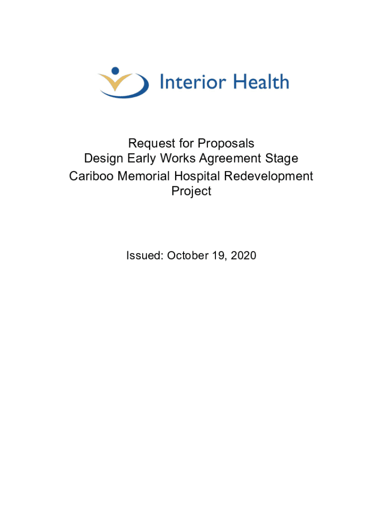 Fillable Online Request for Proposals Design Early Works Agreement ...