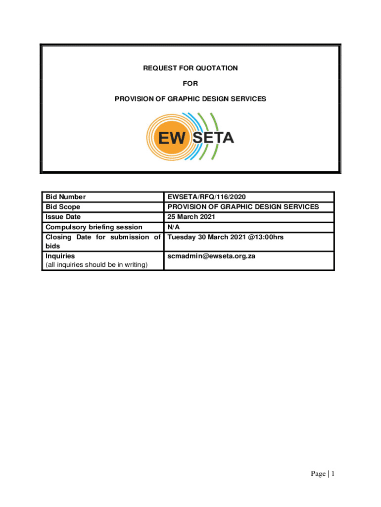 Fillable Online Request for Quotation (RFQ) for Provision of Graphic Design ... Fax Email Print ...