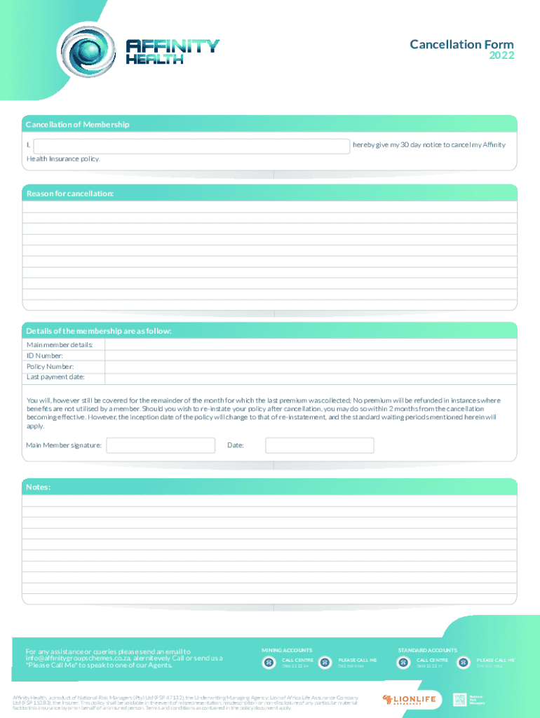 Fillable Online Insurance Sample Cancellation Letter (Free Download ...