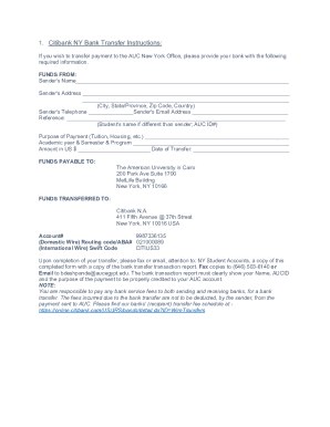 Fillable Online documents aucegypt How to make an international wire ...