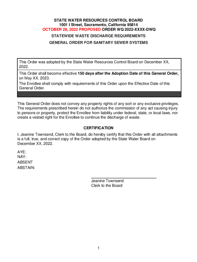 Fillable Online Proposed Statewide Sanitary Sewer System General Order Fax Email Print - pdfFiller