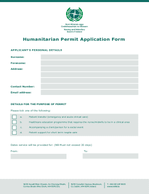 Fillable Online Humanitarian Permit Application Form Fax Email Print ...